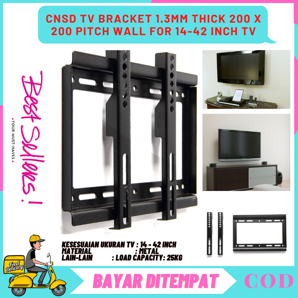 ORIGINAL - Stand Dudukan Bracket TV 1.3mm Thick 200 x 200 Pitch Wall ...