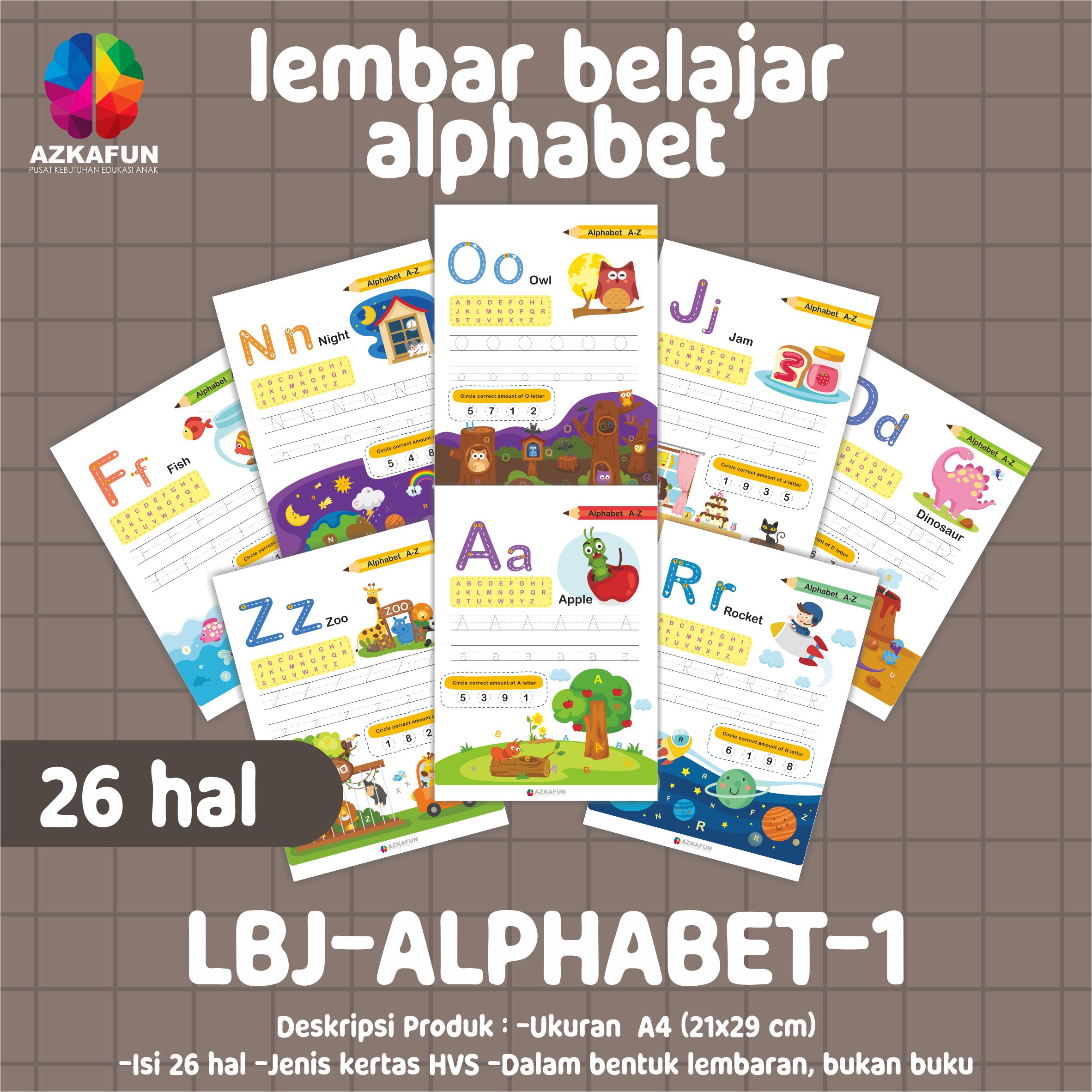 Lembar Belajar Alphabet - Worksheet Anak - Belajar Mengenal Huruf ...