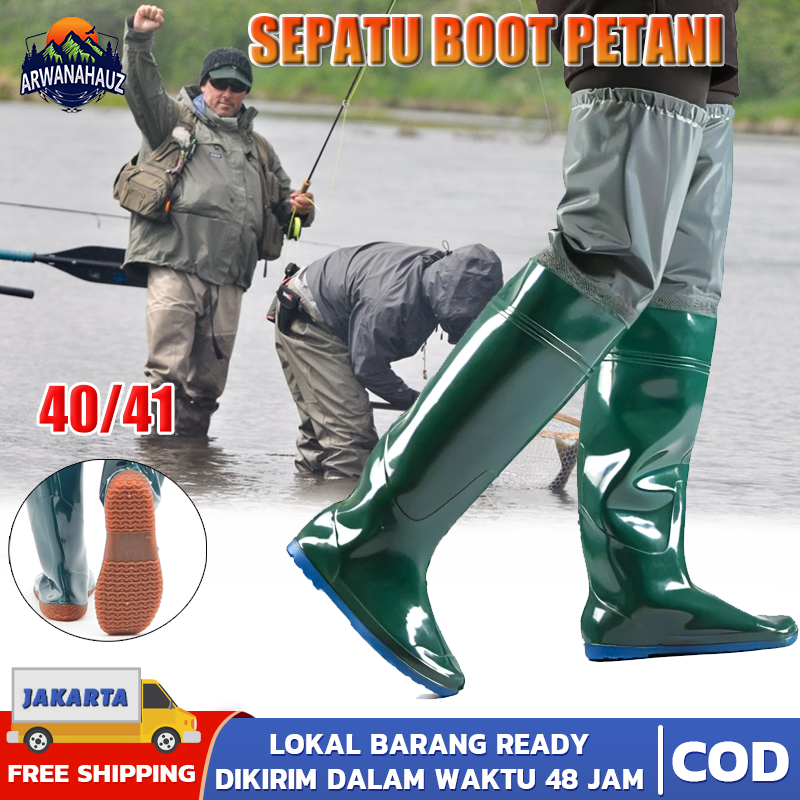 Sepatu sawah sepatu petani boots selutut 60cm/sepatu celana pinggang ...