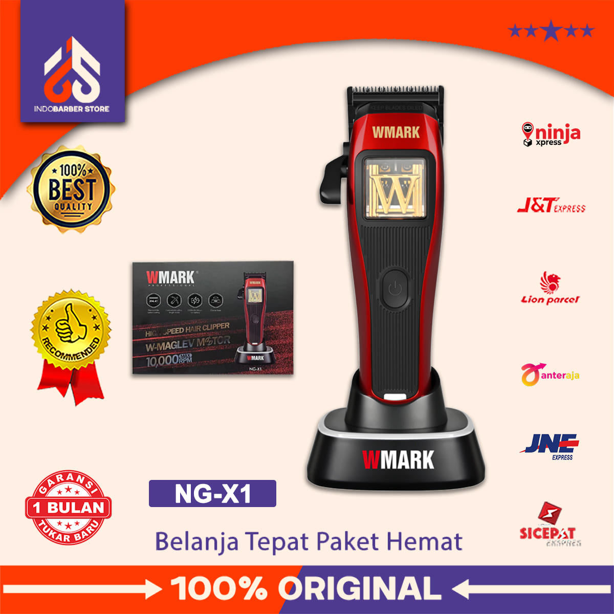 Hair Clipper Wmark NG X1 Alat Cukur Elektrik 10000 RPM Pangkas Rambut Barbershop Original ...