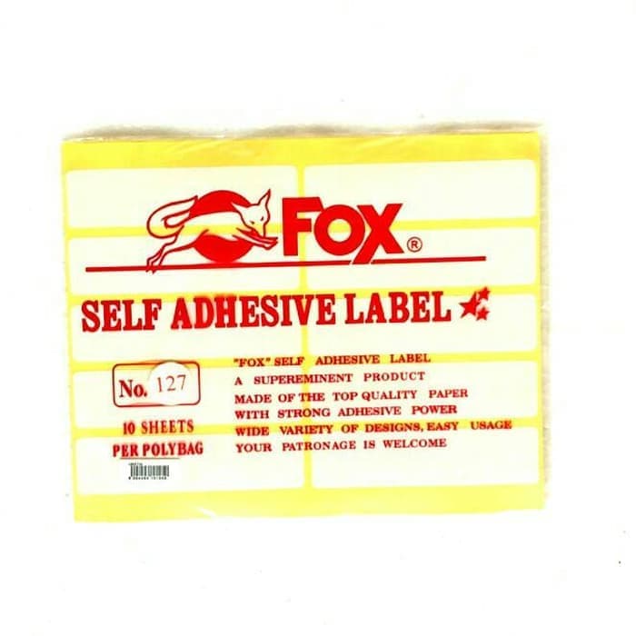 Label Fox Ukuran 113 Sampai 127 / Label Undangan / Sticker Nama ...