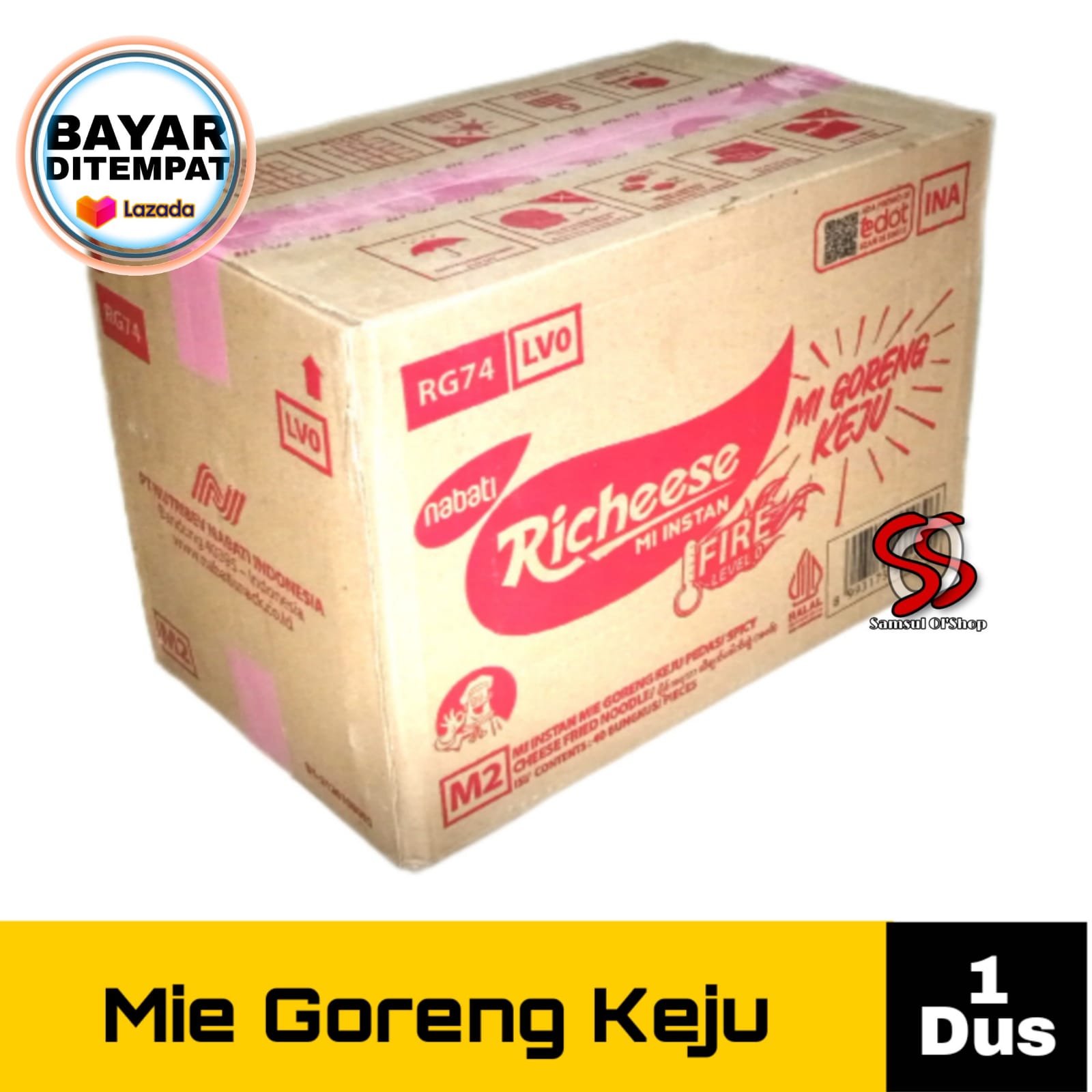 Mie Nabati Richeese Mie Instan Goreng Keju Satu Karton Isi 40 Pcs ...
