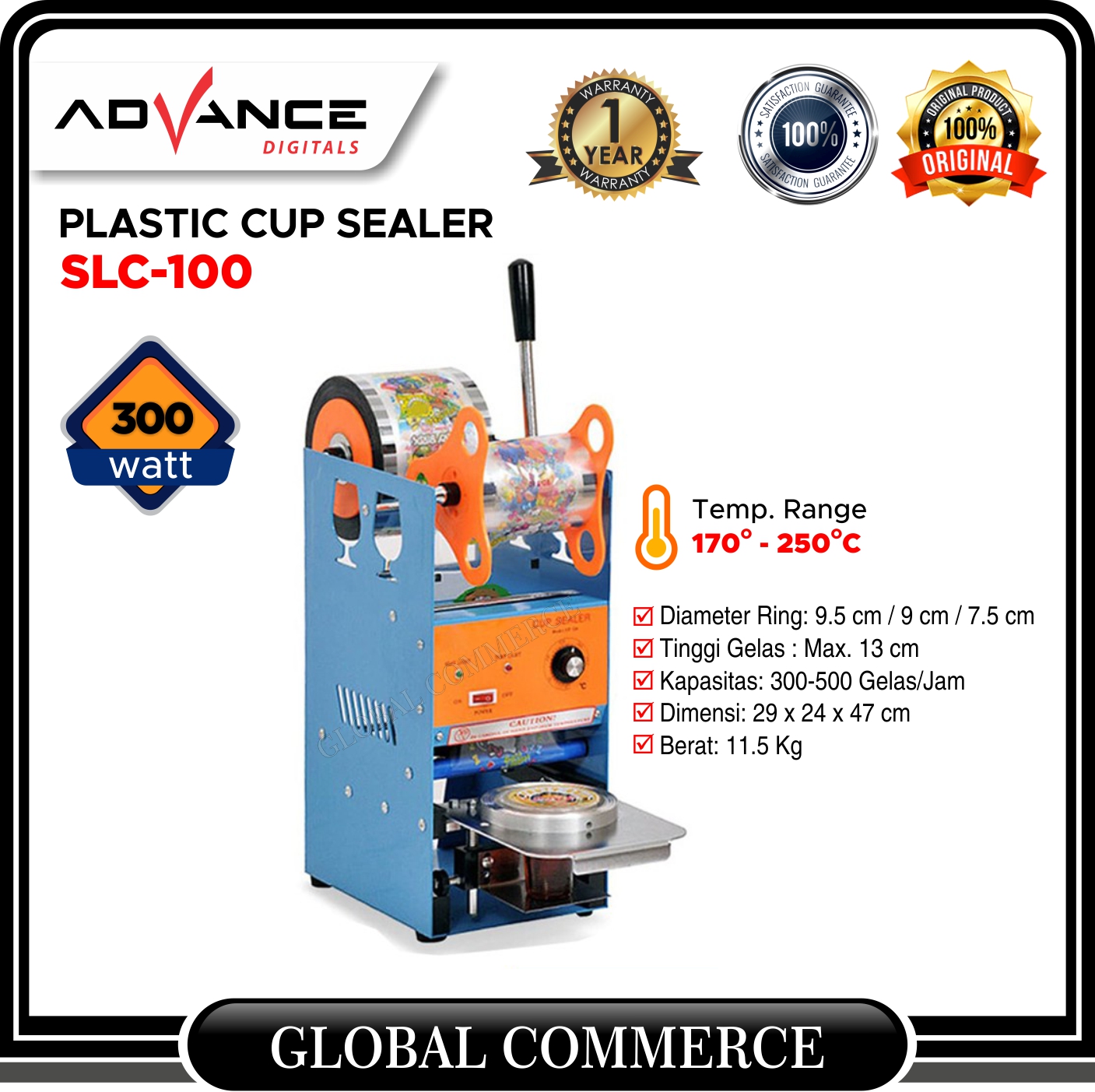 Advance Plastic Cup Sealer SLC-100 Mesin Press Gelas Plastik SLC100 ...