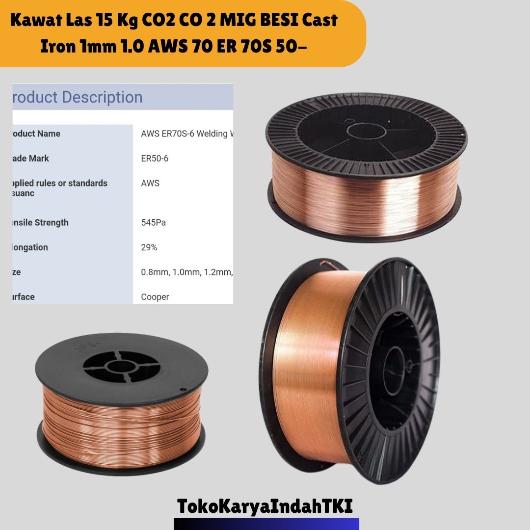 Kawat Las 15 Kg CO2 CO 2 MIG BESI Cast Iron 1mm 1.0 AWS 70 ER 70S 50 (Kawat Las 15 Kg CO2 CO 2 ...