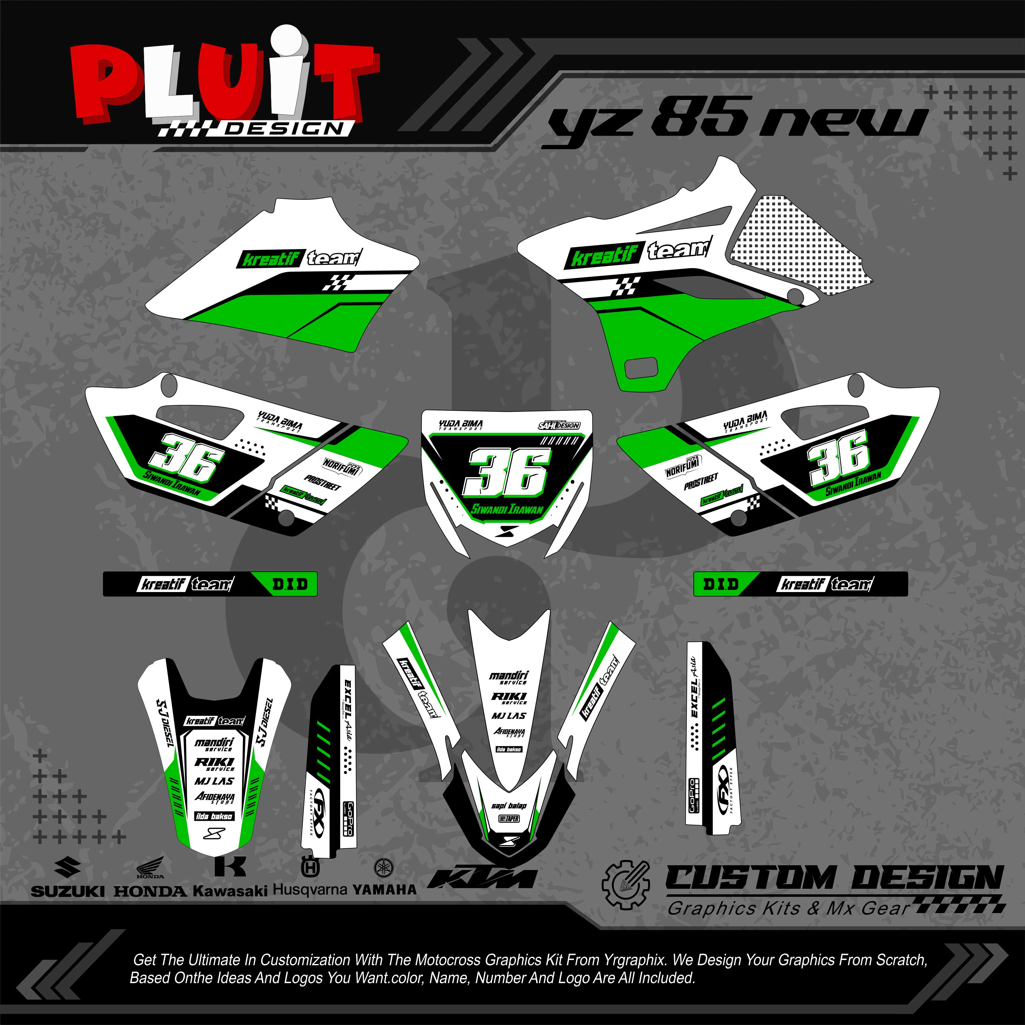 Decal Yz 85 New Full Body Decal Stiker Yz 85 Decal Sticker Yz 85 New ...