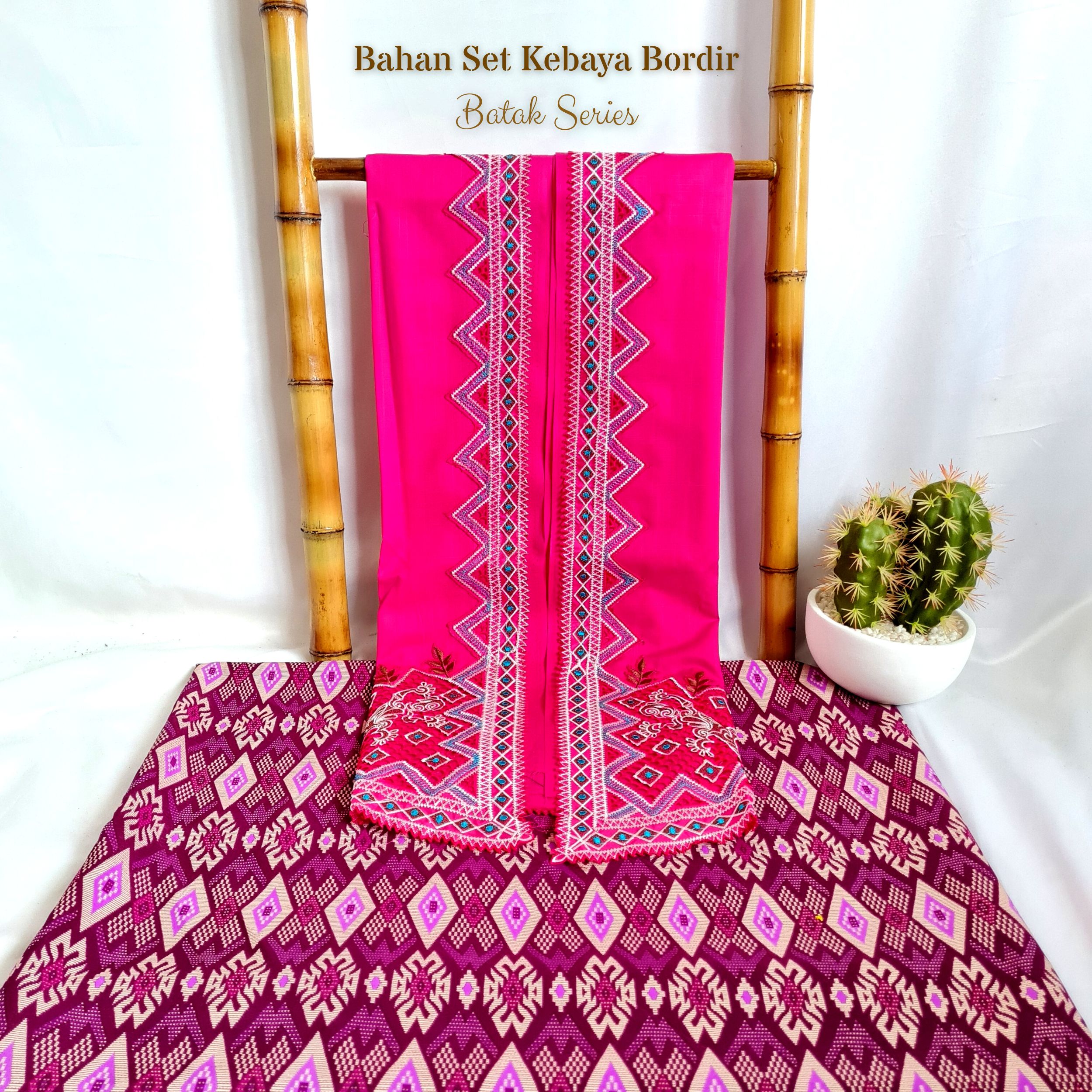 Bahan Set Kebaya Bordir Encim + Bawahan Batik Batak Series | Lazada ...