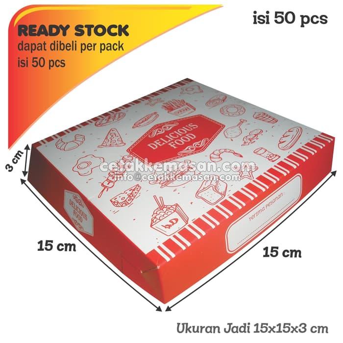 PROMO!!! BOX PIZZA Dus Pizza Kotak PIZZA uk 15x15x3 cm 1 pack ISI 50 ...