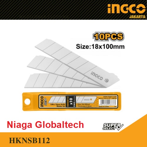 INGCO HKNSB112 MATA CUTTER BESAR 10Pcs 18mm ISI REFILL CUTTER BLADE ...