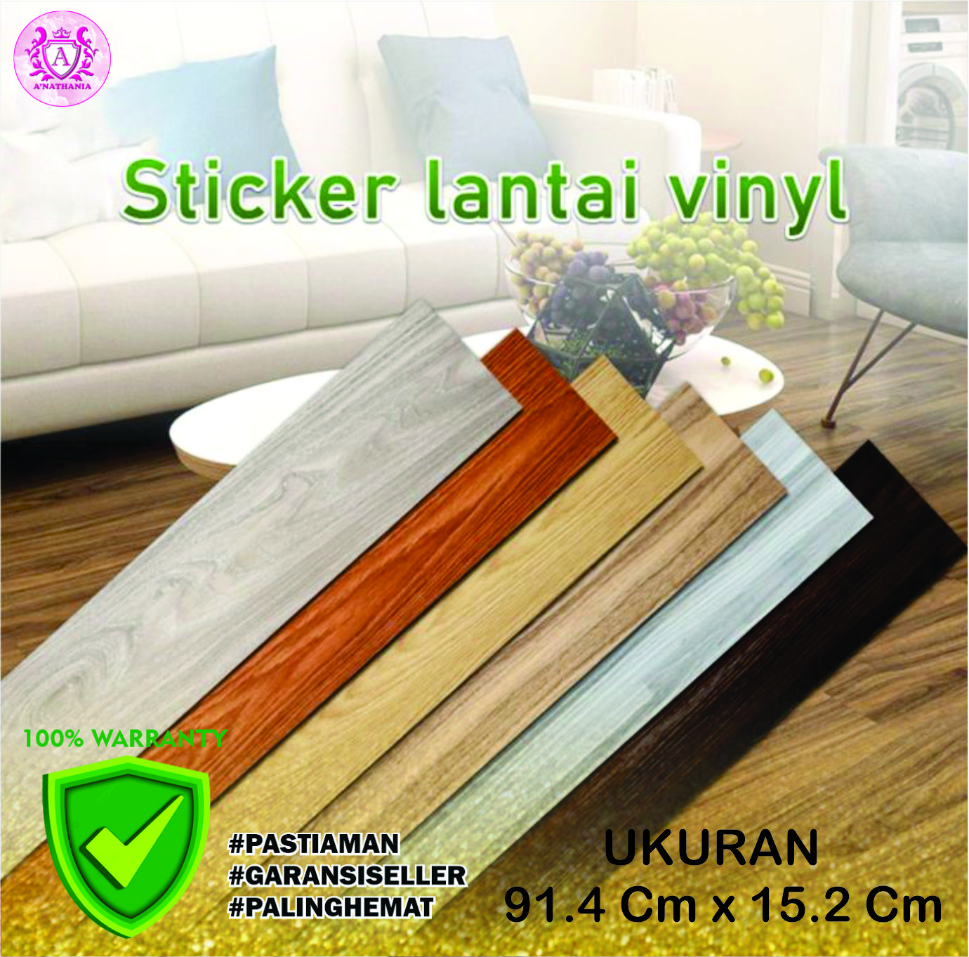 PAKET 50 LEMBAR - Vinyl Stiker Lantai / Stiker Lantai Vinyl Motif Kayu ...