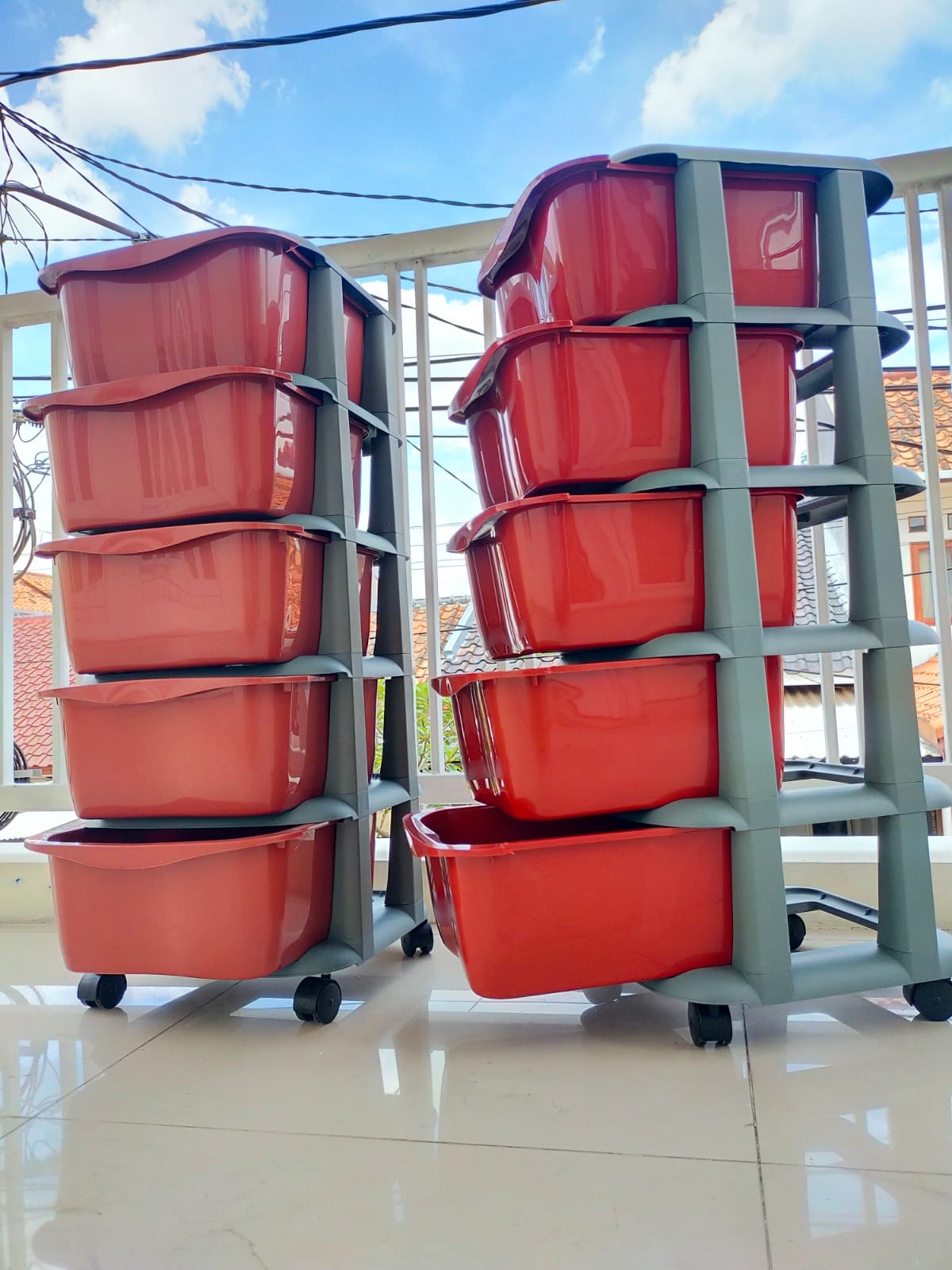 RAK SERBAGUNA / TOWER CONTAINER SUSUN 5 SUPER | Lazada Indonesia