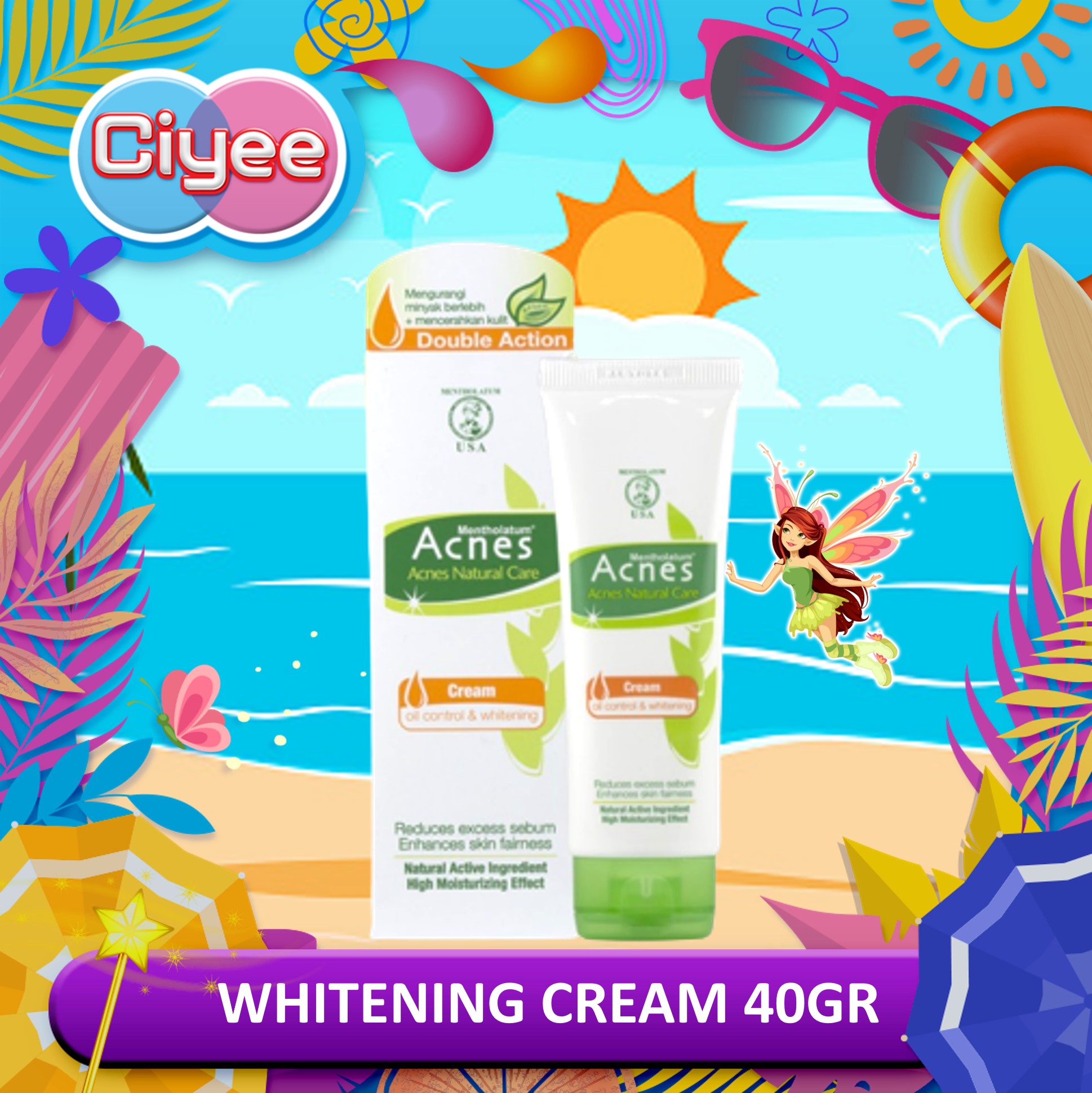 Acnes Natural Care Oil Control And Whitening Cream 40gr Krim Wajah