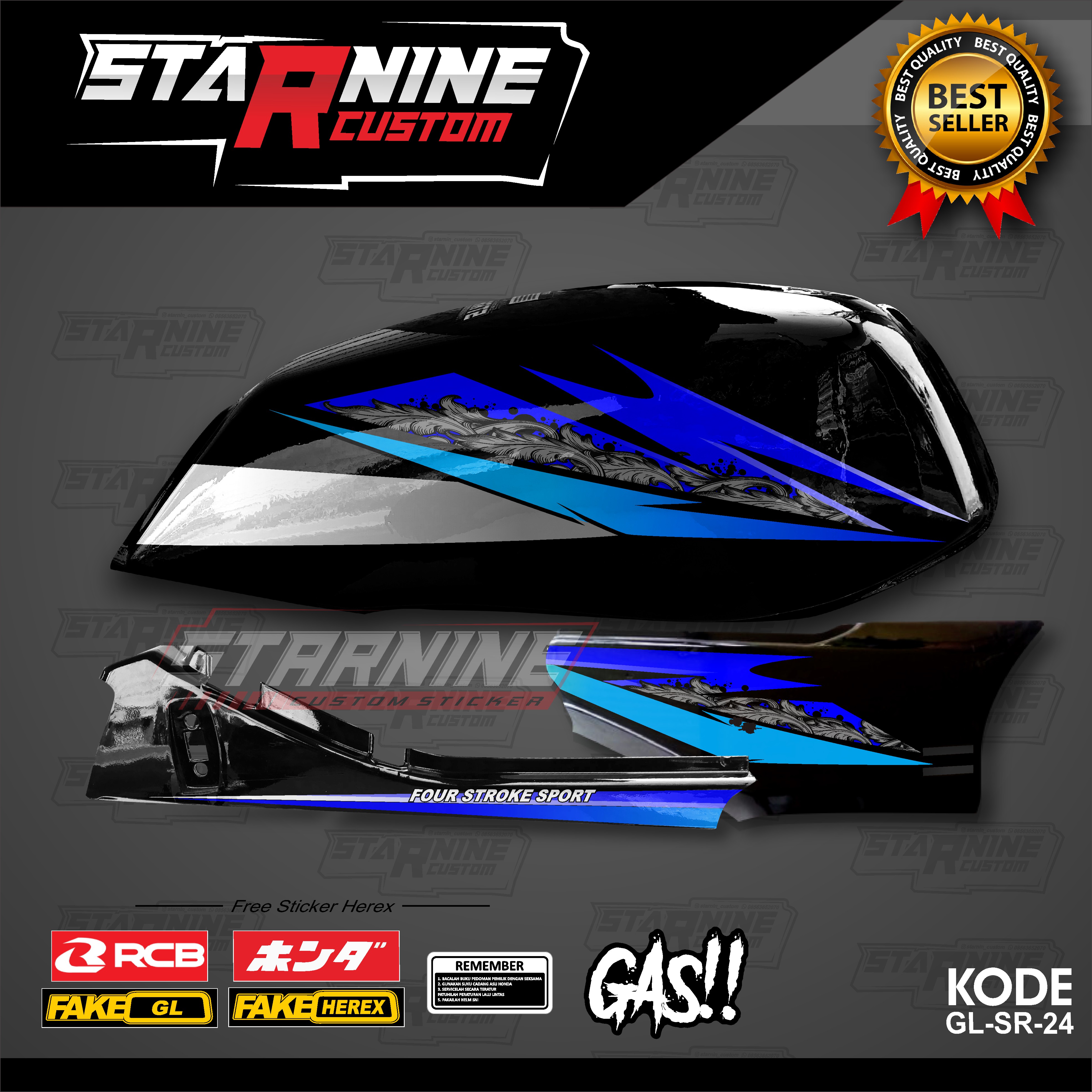 Striping Sticker Honda GL Kombinasi Variasi Stiker GL modifikasi ...