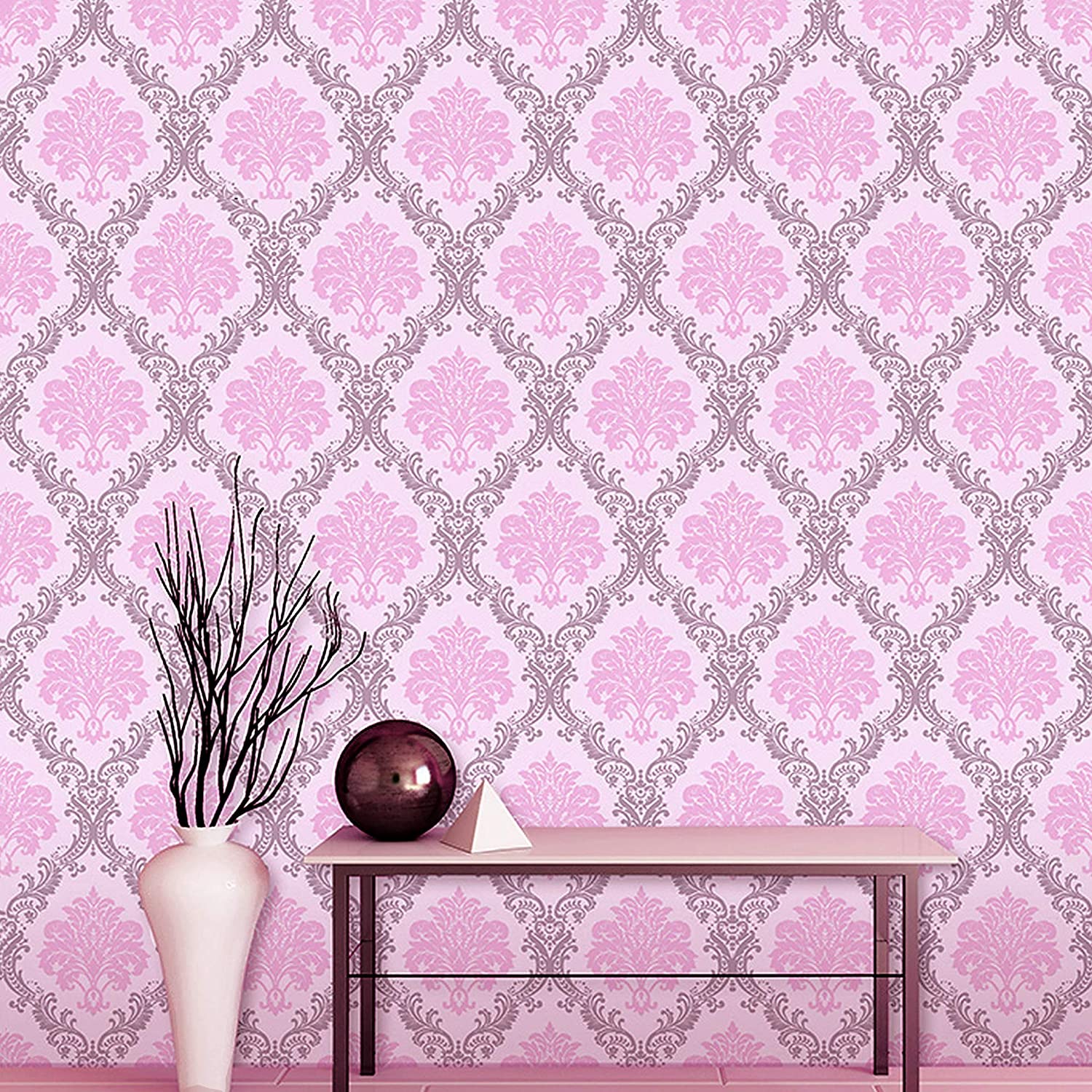 Wallpaper Dinding Motif Batik Pink Ukuran 8Meter x 44Cm | Lazada Indonesia