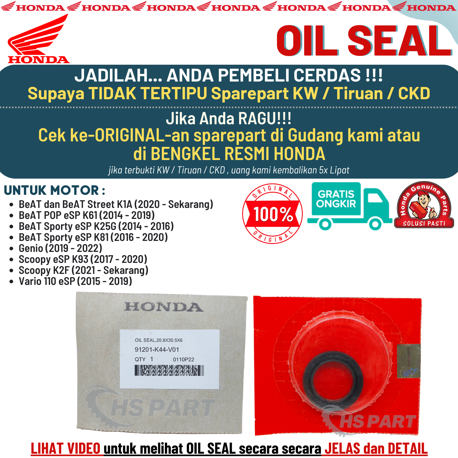 Seal Sil Magnet Beat Fi New Beat Street POP Genio Scoopy New Esp Vario ...