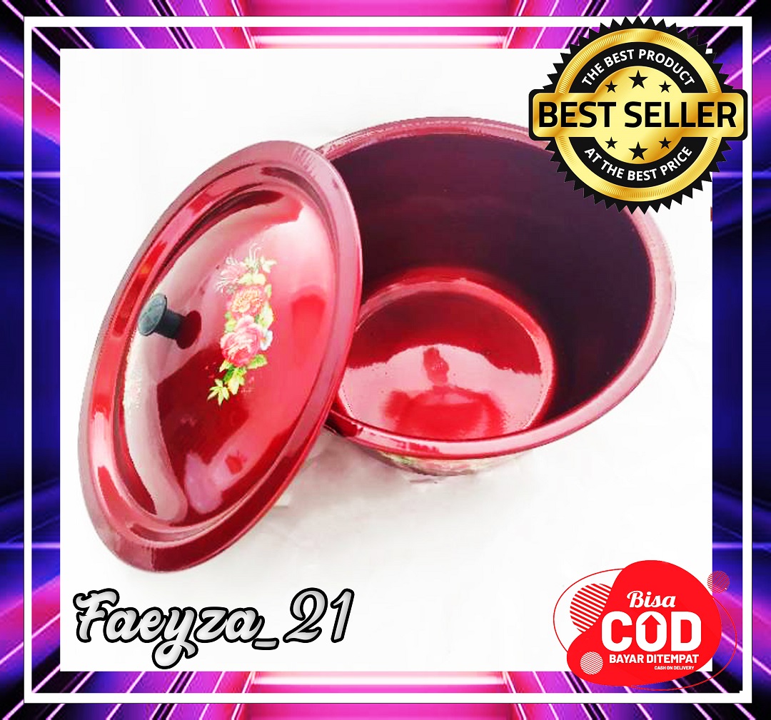 fASE SALE BASKOM MERAH TUTUP UKURAN 24 CM STAINLESS | Lazada Indonesia
