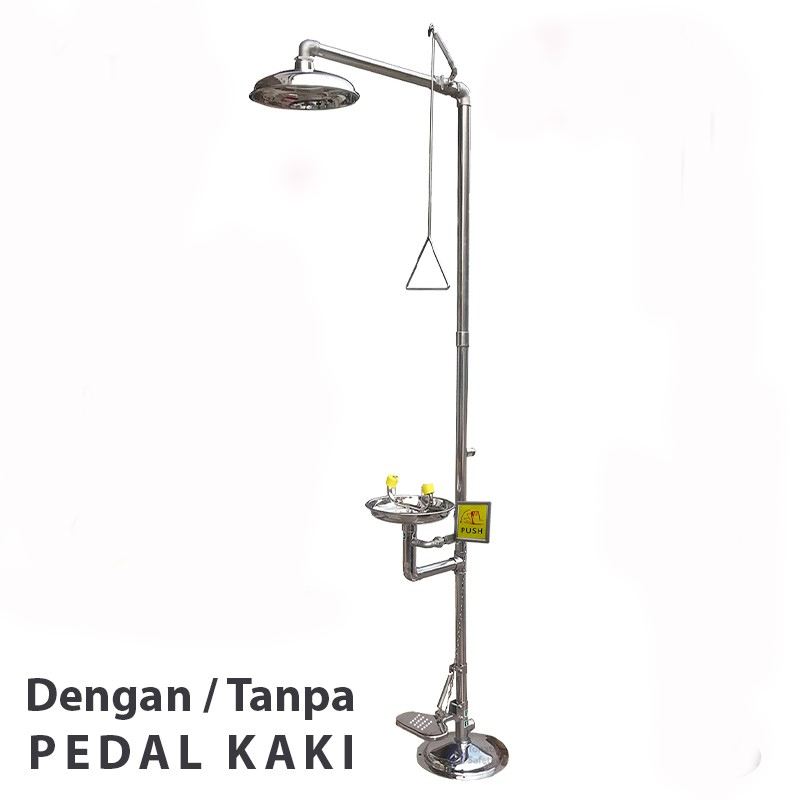 Emergency Shower Eyewash 304 Baja Tahan Karat Alat Pencuci Mata Dengan ...