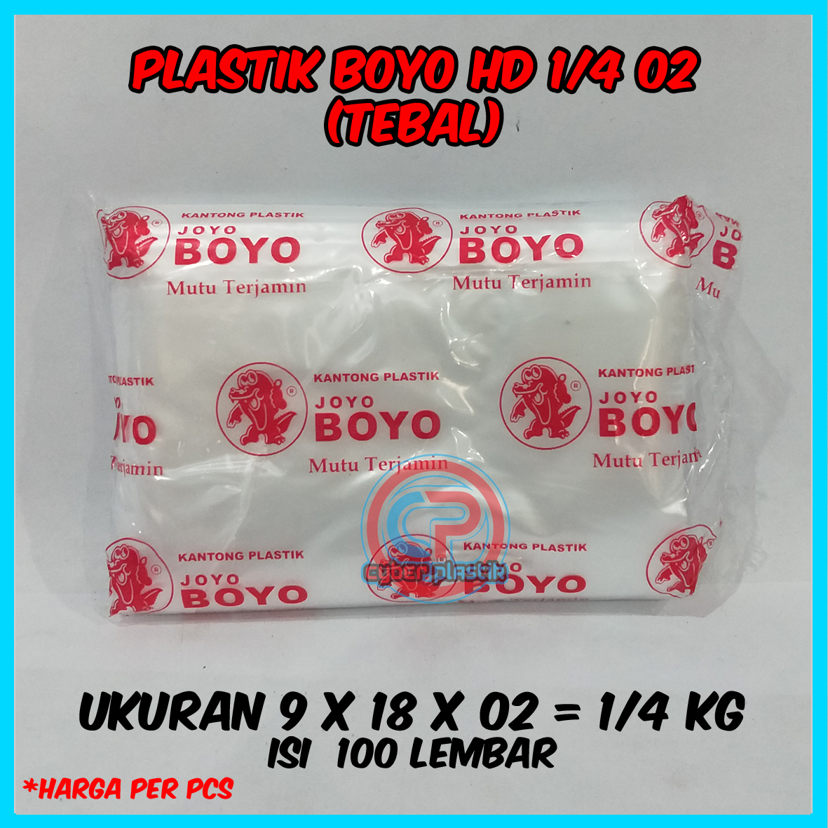Plastik Boyo HD 1/4 kg 02 ukuran 9 x 18 x 02 isi 100 lembar | Lazada ...
