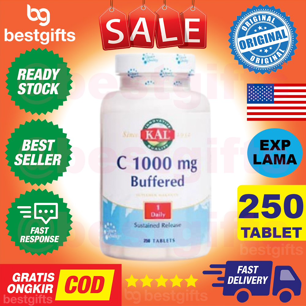 KAL VITAMIN C 1000 MG BUFFERED VIT C 1000MG DAYA TAHAN TUBUH PRODUKSI KOLAGEN COLLAGEN 250 ...