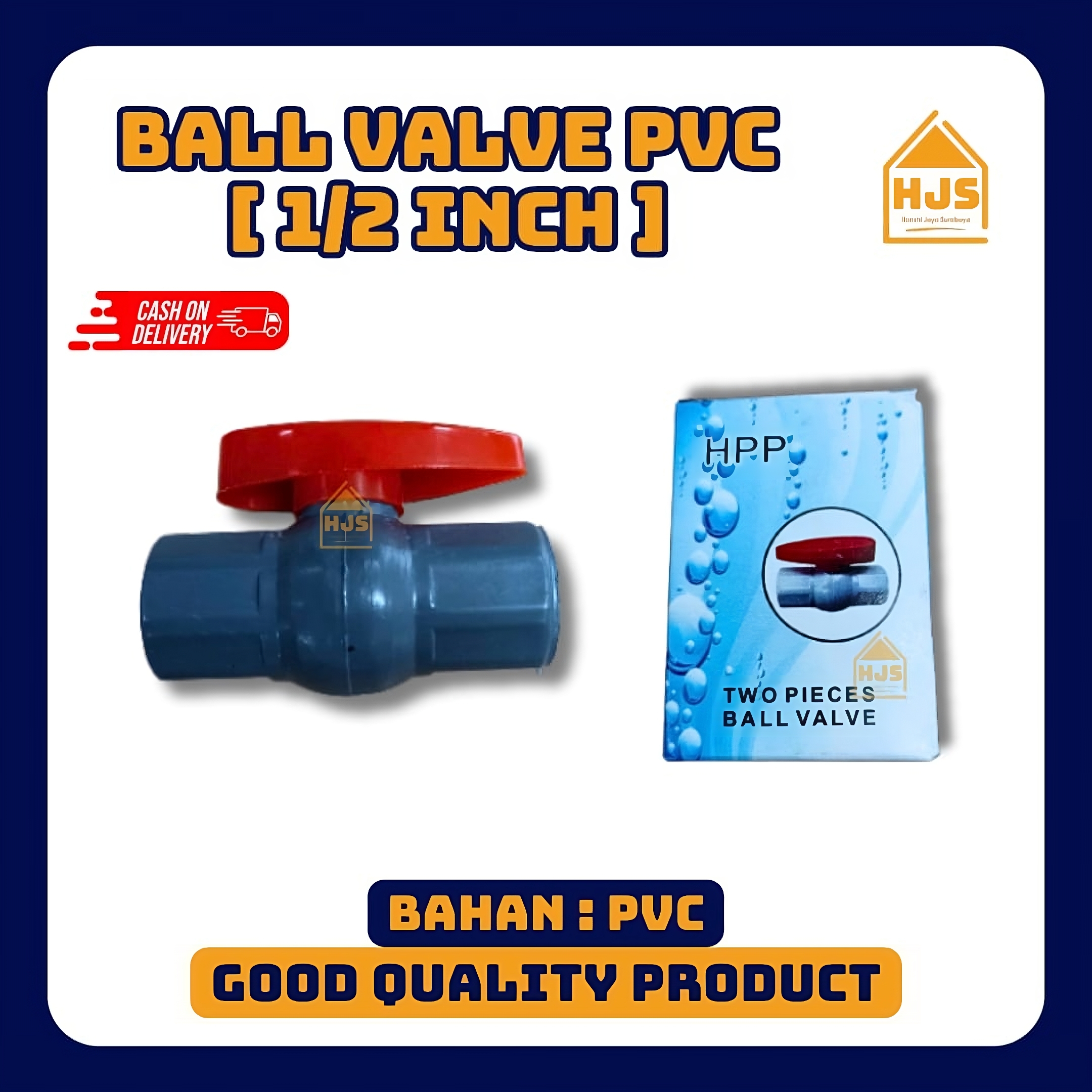 Ball Valve 1/2 Inci PVC HPP / Stop Kran Pipa Ballvalve PVC 1/2" HPP ...