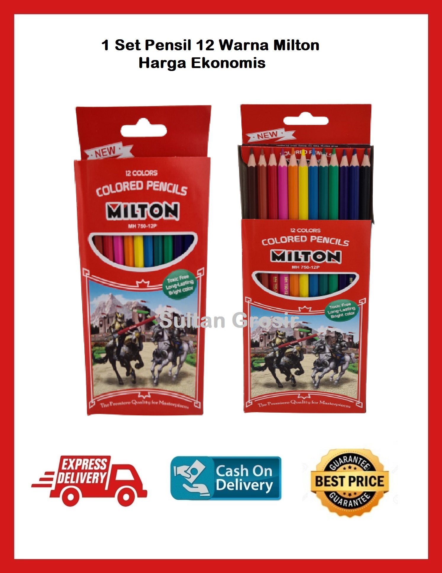 PENSIL 12 WARNA PANJANG MILTON MURAH | Lazada Indonesia