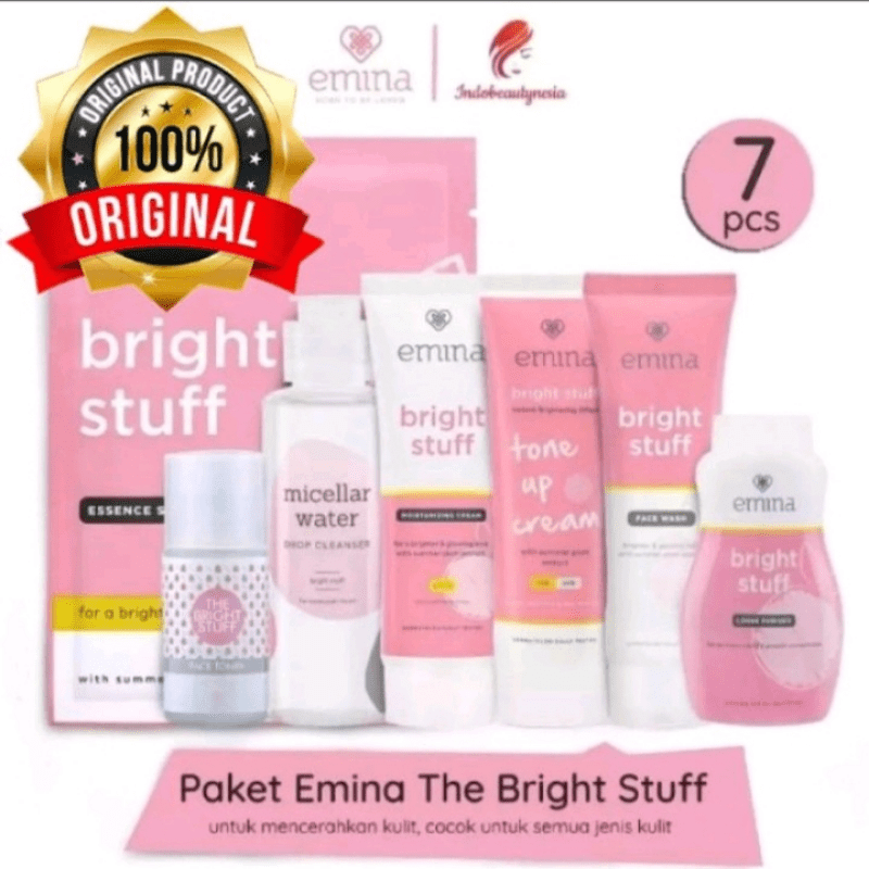 Emina 1 Paket Skincare 1 Paket BPOM Paket Emina Bright Stuff 7 pcs ...