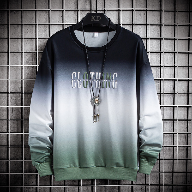 Sweater Pria Hoodie Lengan Panjang Pencetakan Gradien W9065 | Lazada ...