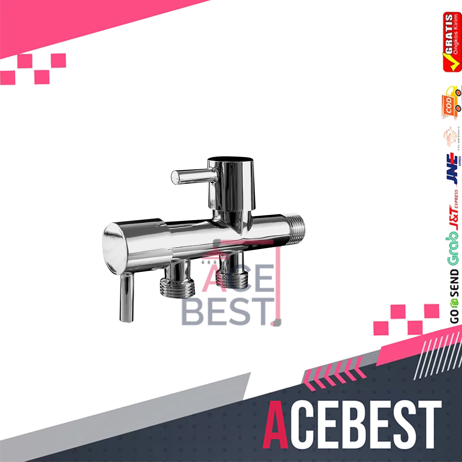 ACEBEST Kran Cabang Sejajar Kran Sejajar Kran 2 Lubang Kran Shower Kran ...