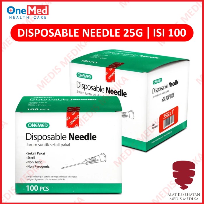 Disposable Needle 25G Onemed Jarum Suntik Medis Kesehatan 25 G x 1 ...