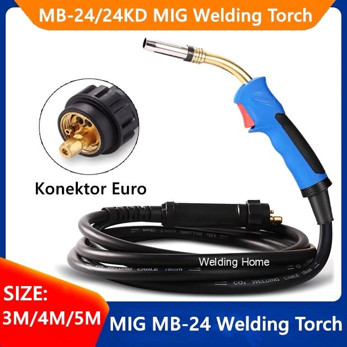 MB24 MB-24 Mig Stang Las Welding Torch CO Tipe Binzel 3M 4M 5M 3 Meter ...