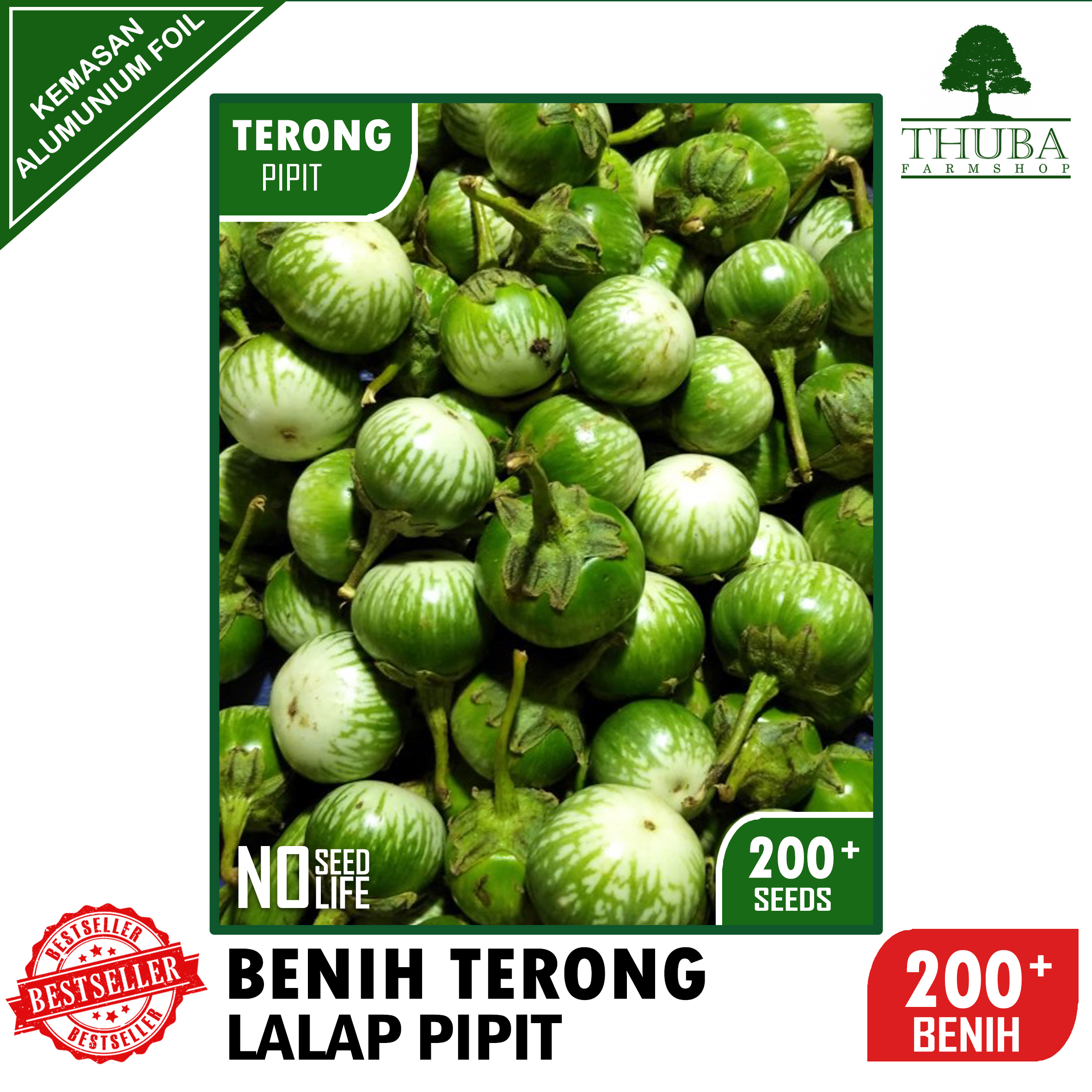 200 Biji - Benih Terong Lalap Pipit - Bibit Terong Lalap Bulat | Lazada ...