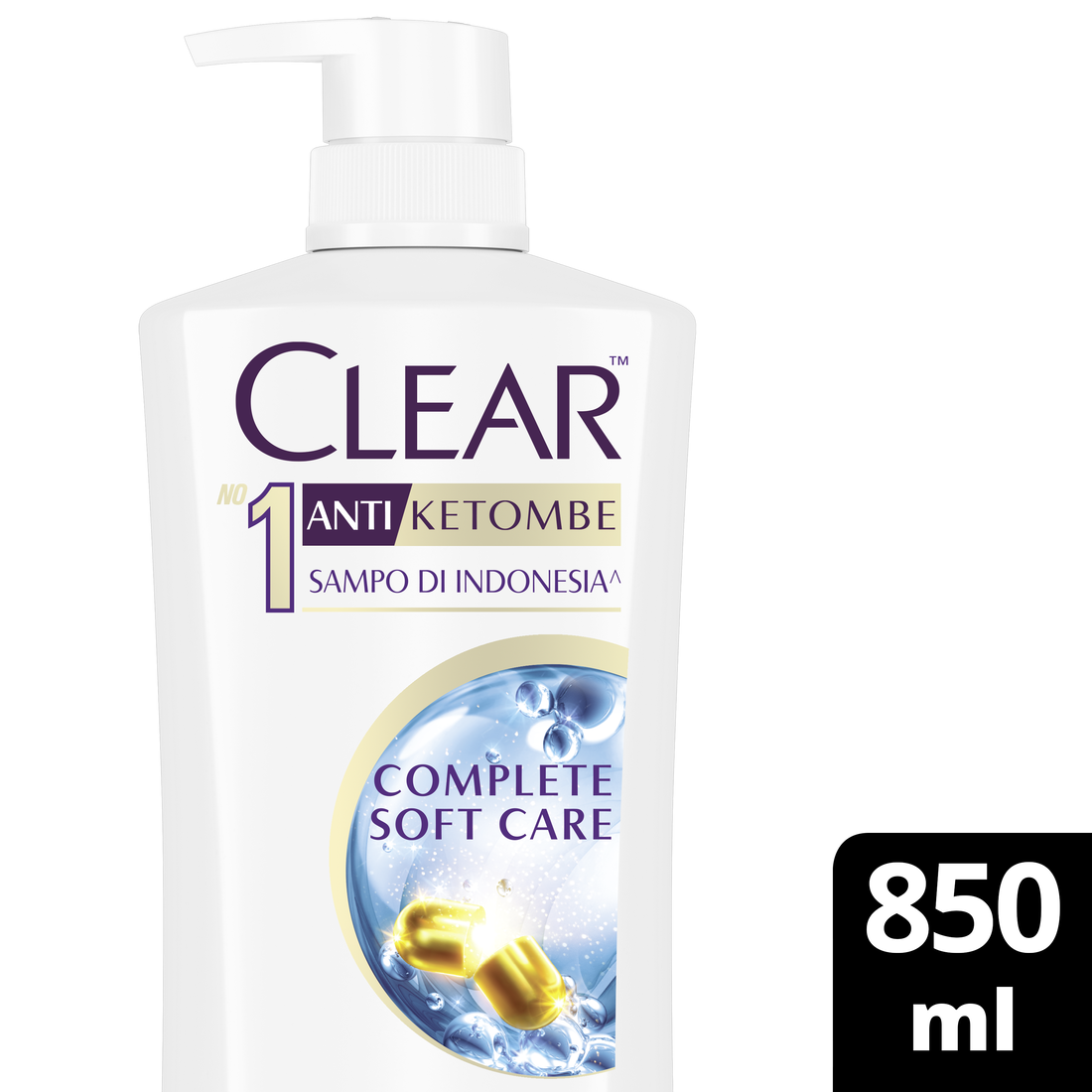 Clear Shampo Anti Ketombe COMPLETE SOFT CARE Bersih total dengan Vitamin 850ML | Lazada Indonesia