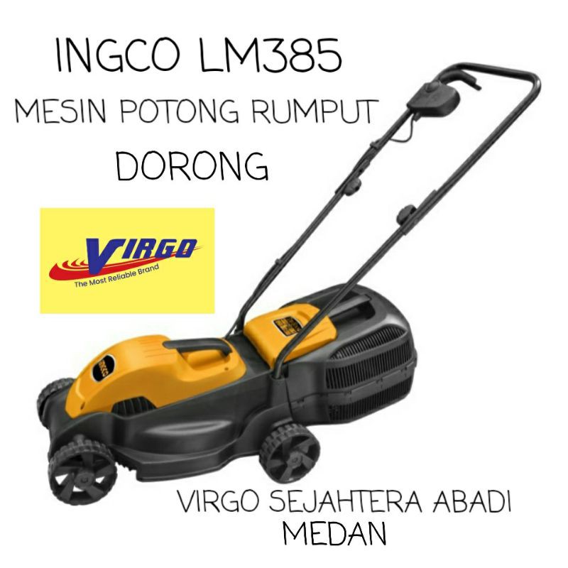 INGCO LM385 MESIN POTONG RUMPUT DORONG LISTRIK 1600W LAWN MOWERS LM 385 ...