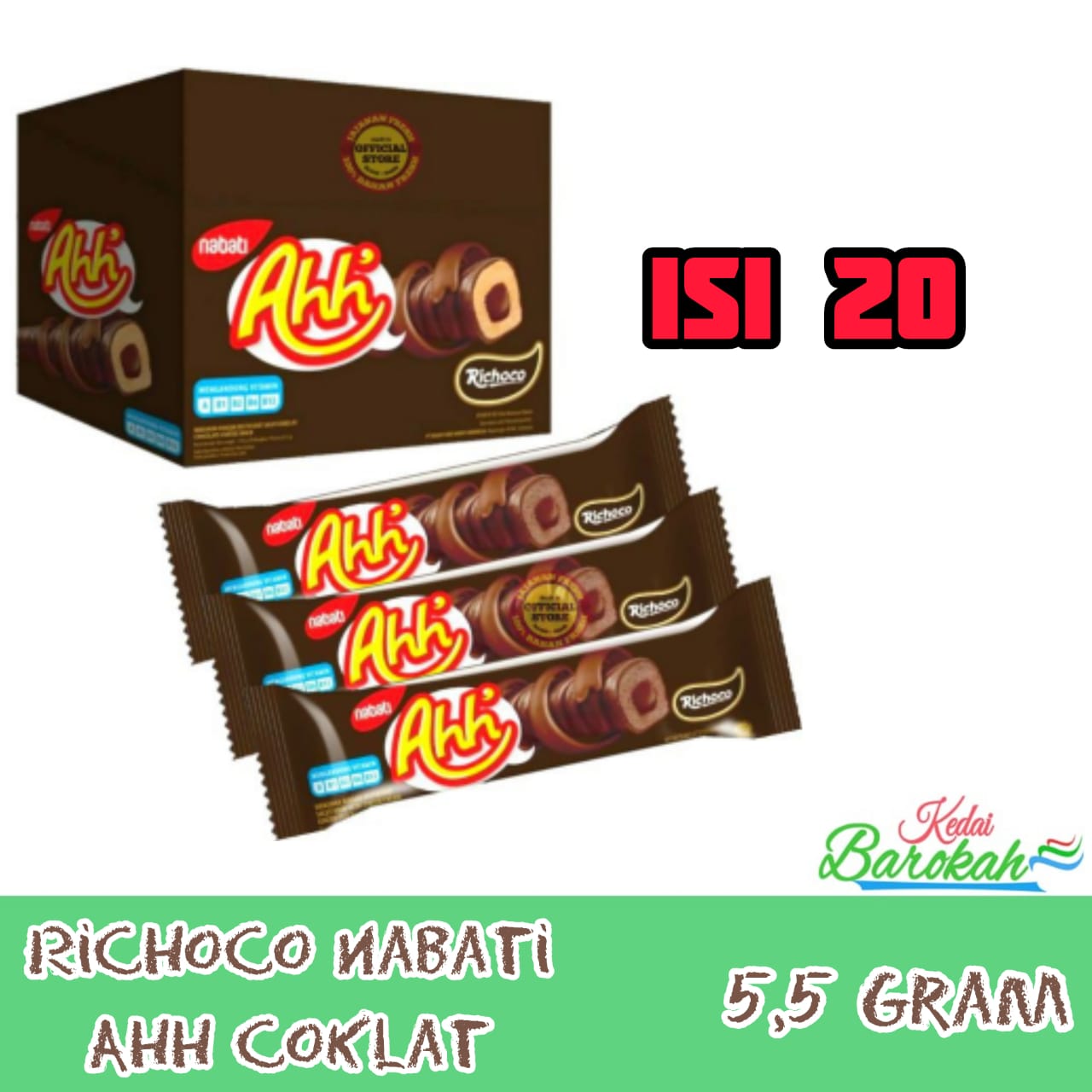 Nabati Richeese AHH coklat BOX isi 20 pcs / Richeese nabati / Ahh / ahh ...