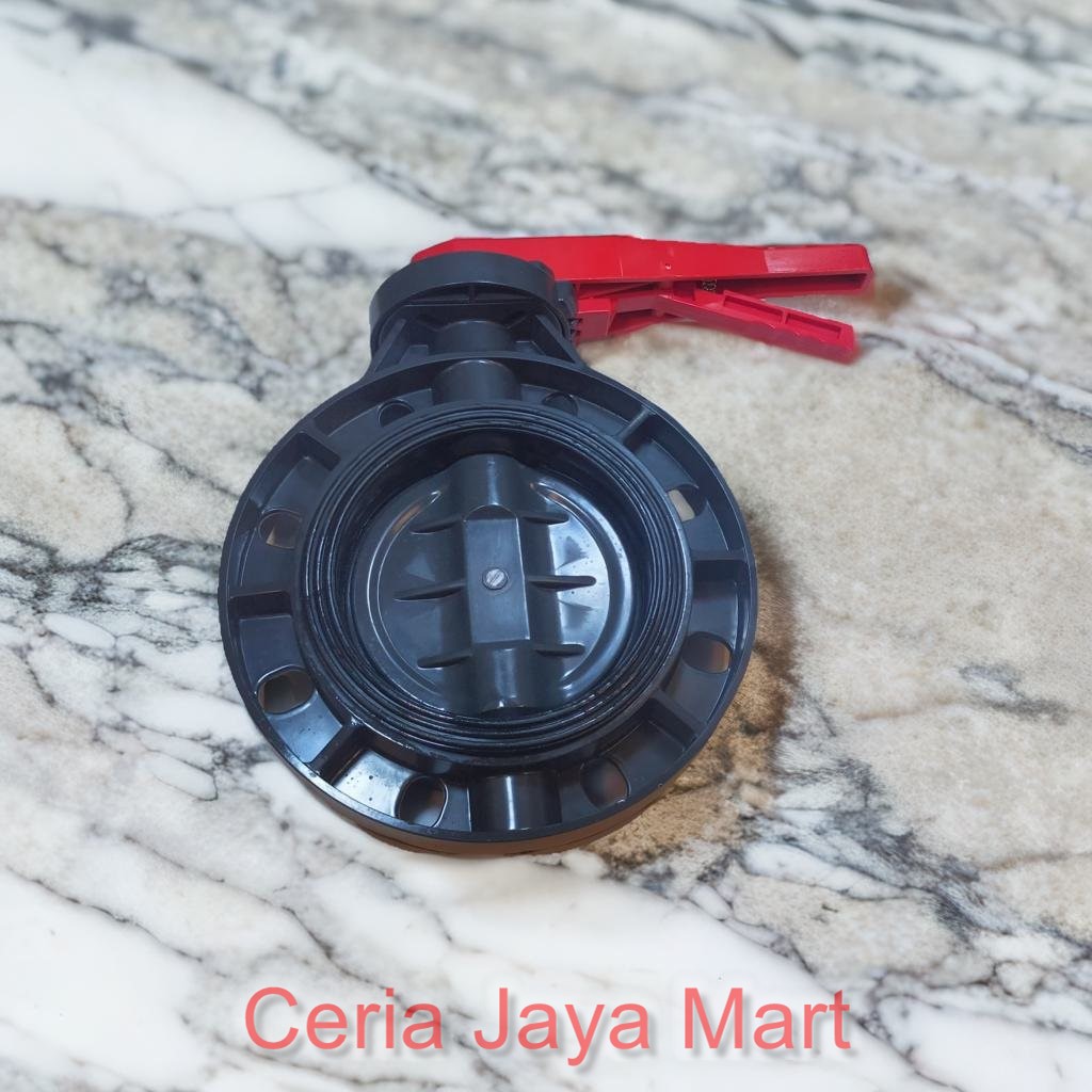 PVC KATUP KUPU KUPU 8 INCH / DN 200 FLANGE JIS 10K/ PN 10 HANDAL ...
