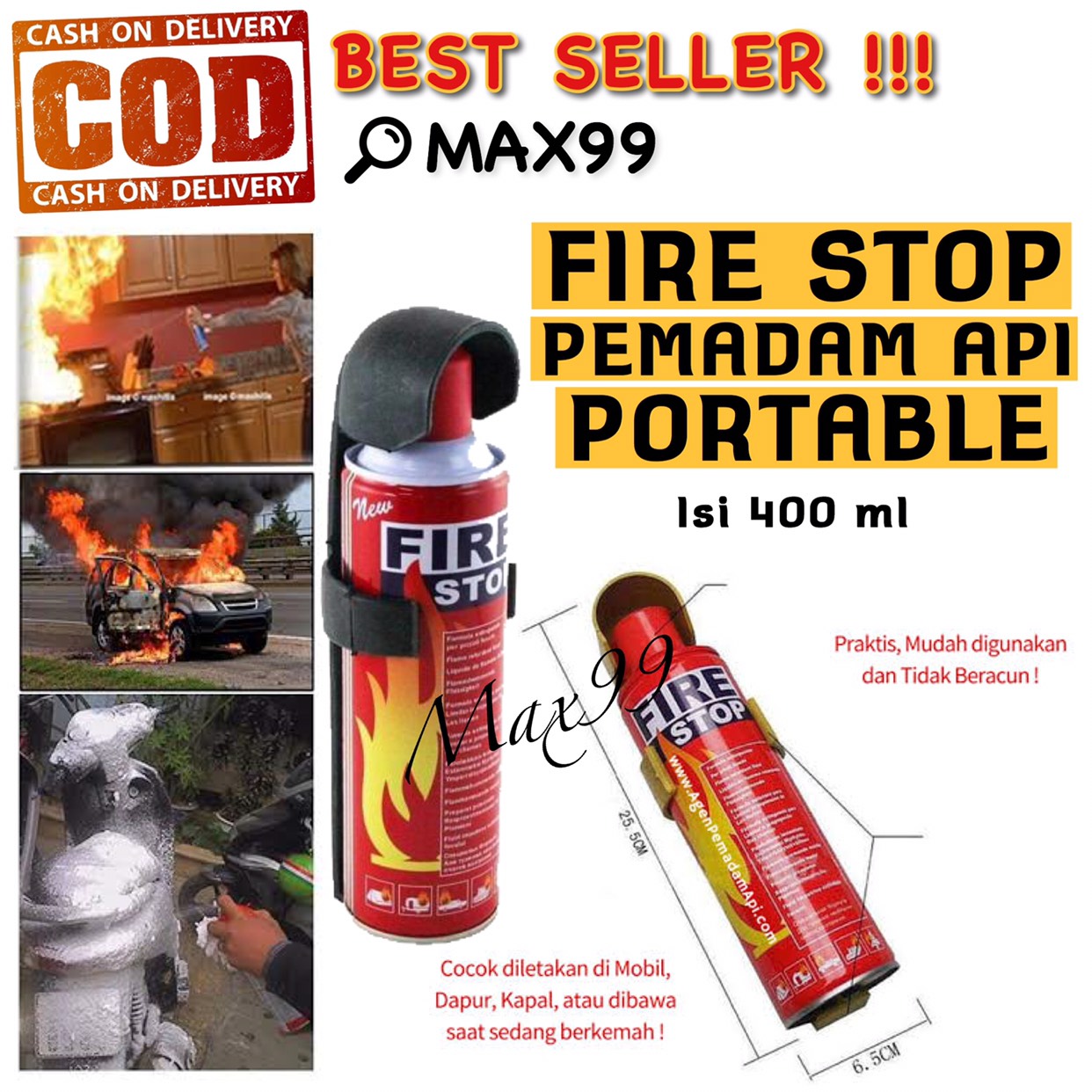 Alat Pemadam Api Portable / Pemadam Api Mini / 400 ML - Fire Stop ...