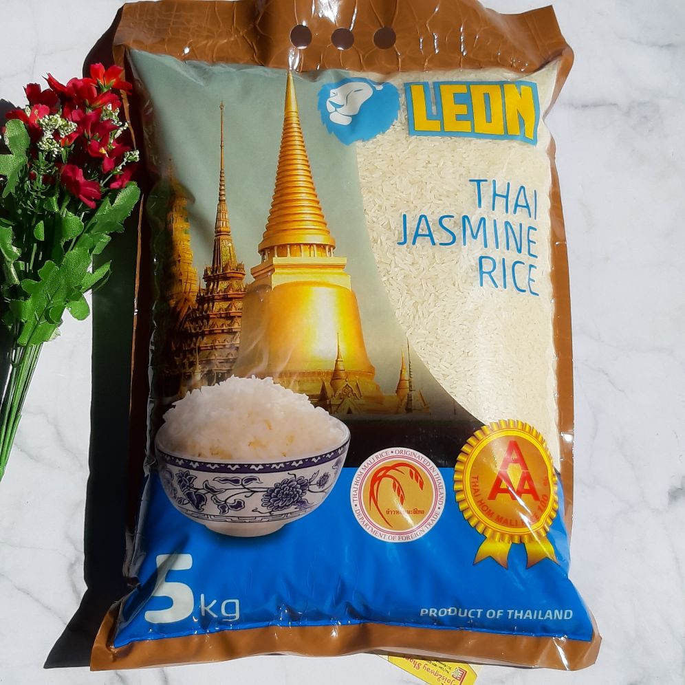 Beras Thailand LEON JASMINE Rice 5kg / Beras Thailand Original / Beras ...