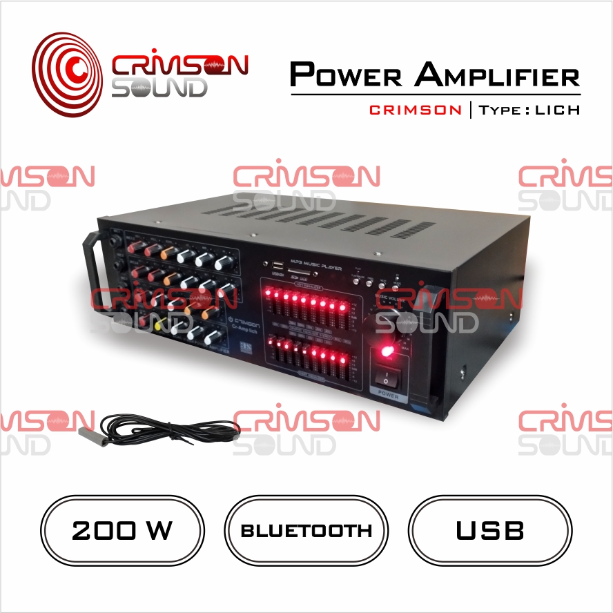 POWER AMPLIFIER 200 Watt with EQUALIZER Support Bluetooth CRIMSON - LICH | Lazada Indonesia