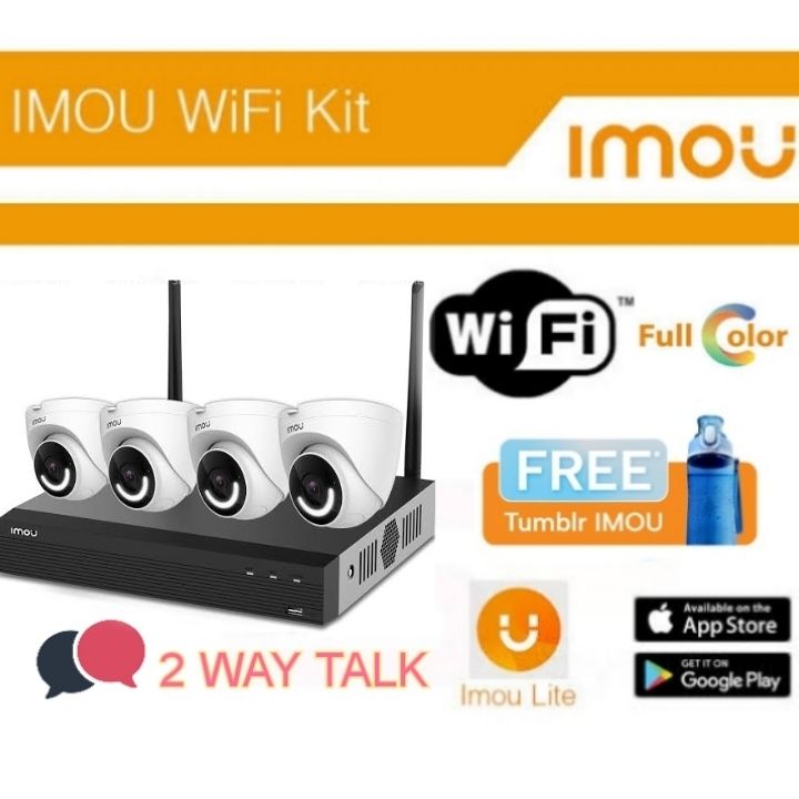 IMOU NVR Wireless Kit 8 Channel Paket CCTV WiFi Turret Bullet Plug n ...