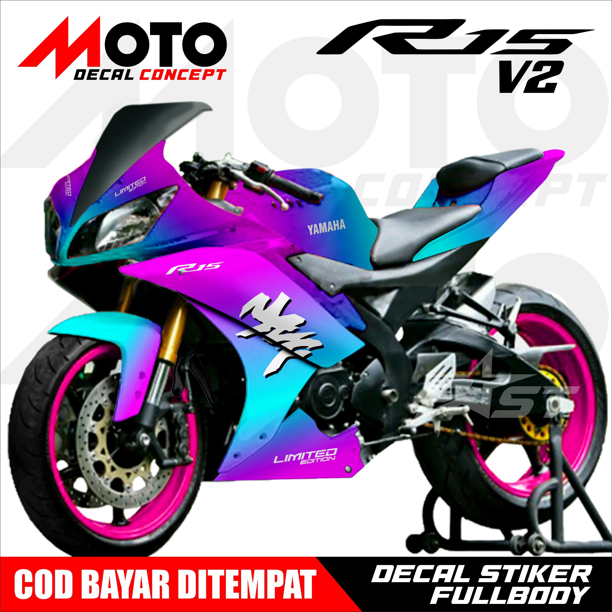 TERBARU decal stiker r15 v2 stiker motor r15 v2 stiker yamaha r15 v2 ...