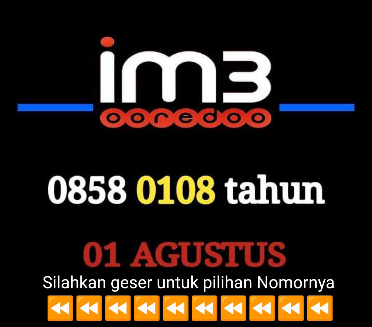 Kartu Kertu Perdana Nomer Nomor Cantik Indosat Ooredoo M3 Im3 Tanggal ...