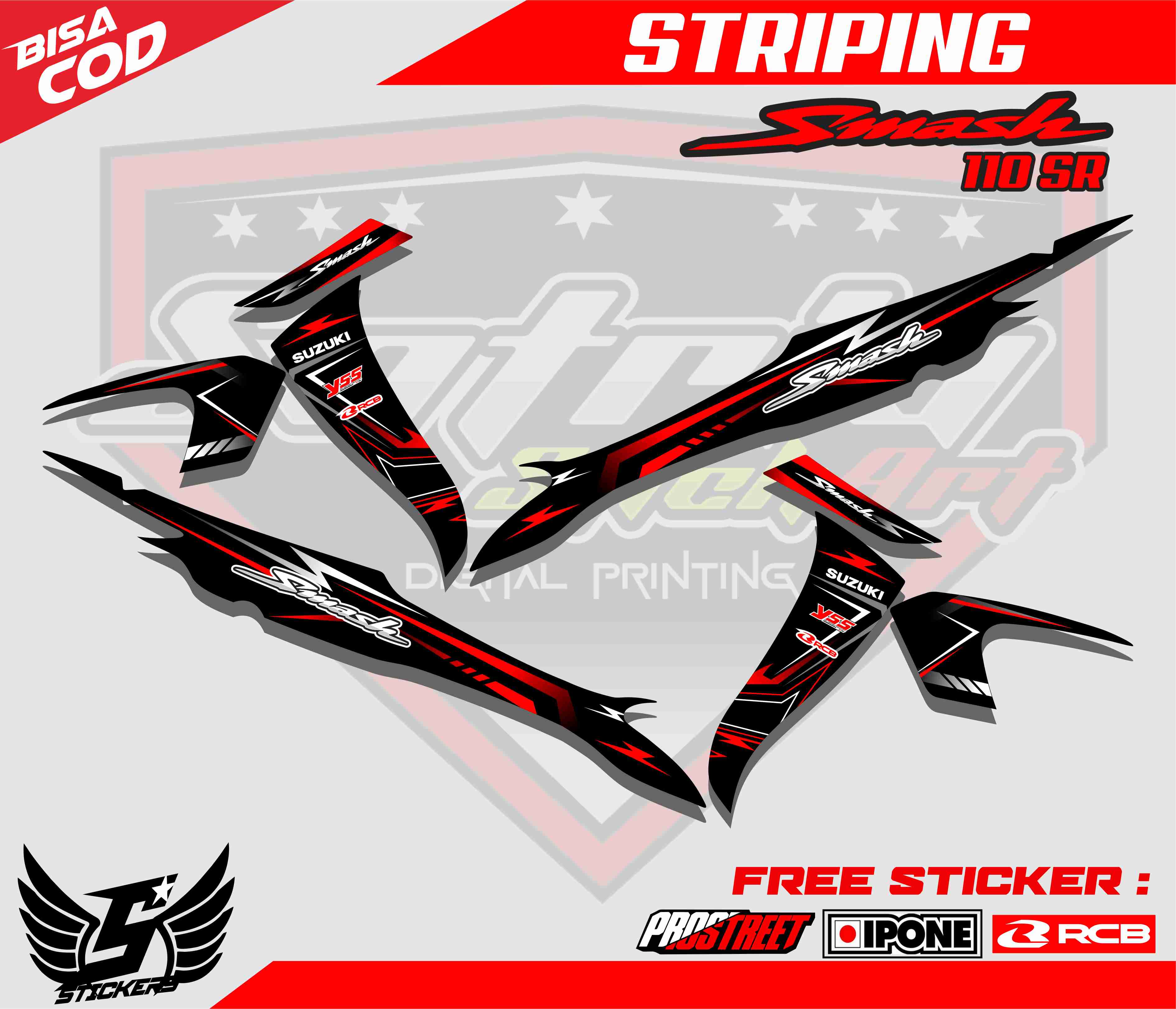 STRIPING VARIASI SUZUKI SMASH 110 SR / STICKER LIST MOTOR SUZUKI SMASH ...