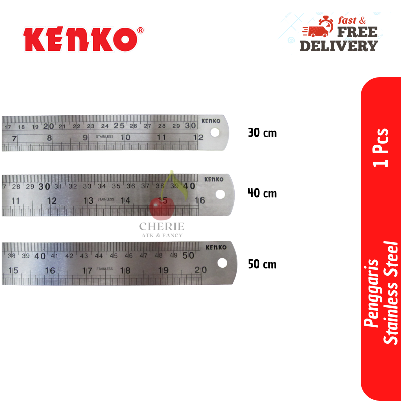 Penggaris Besi Kenko 30 40 50 cm - staninless stell -1 Pcs | Lazada ...