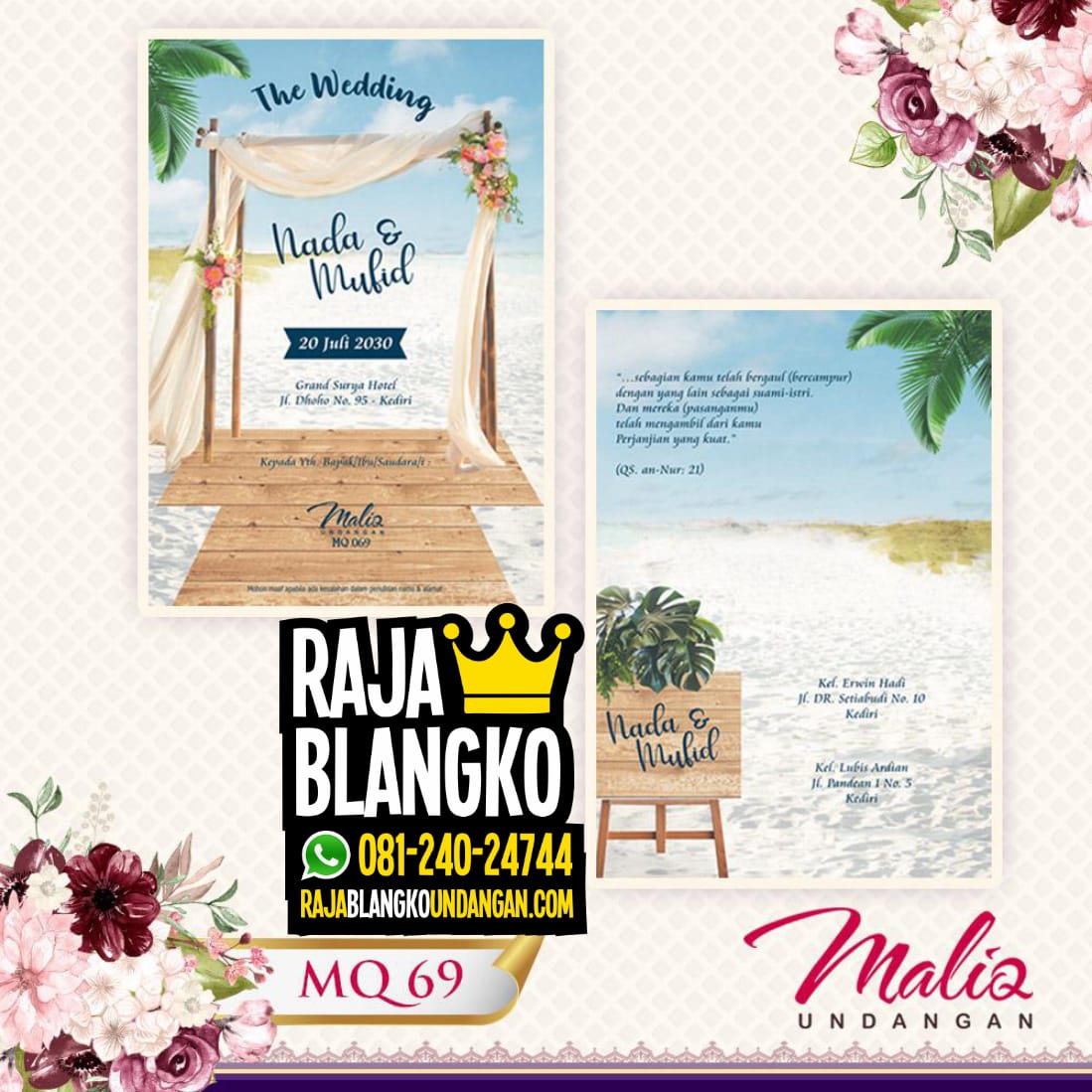 BLANGKO UNDANGAN MALIQ 69 | RAJA UNDANGAN | Lazada Indonesia