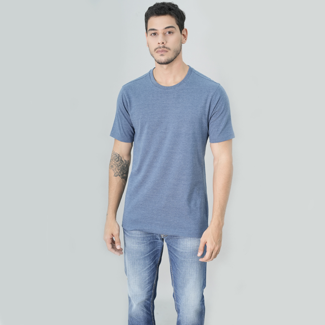 Johnwin-เข้ารูปแบบปกติ-เสื้อยืดธรรมดา-เสื้อยืดที่จำเป็น-สีฟ้า-รูปแบบสี-C-. C-S/วินาที | Lazada.co.th