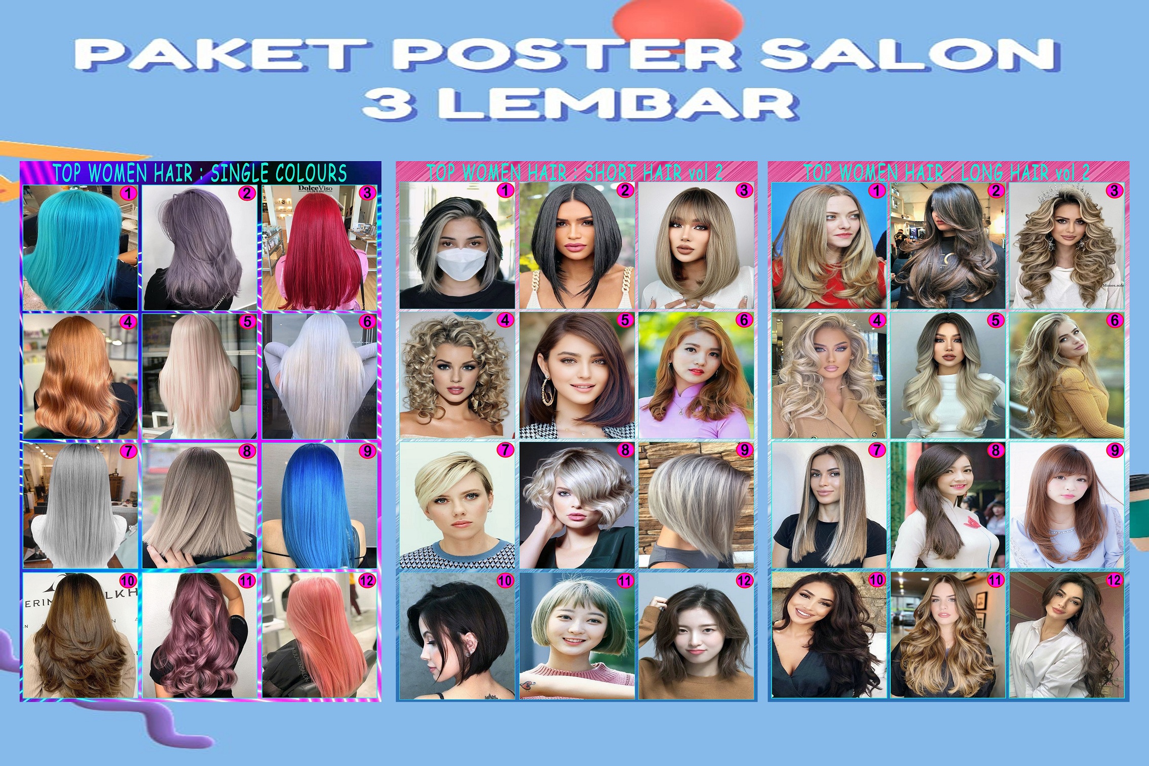 Poster Model Warna Rambut Cewek Poster Rambut Panjang Cewek Poster ...