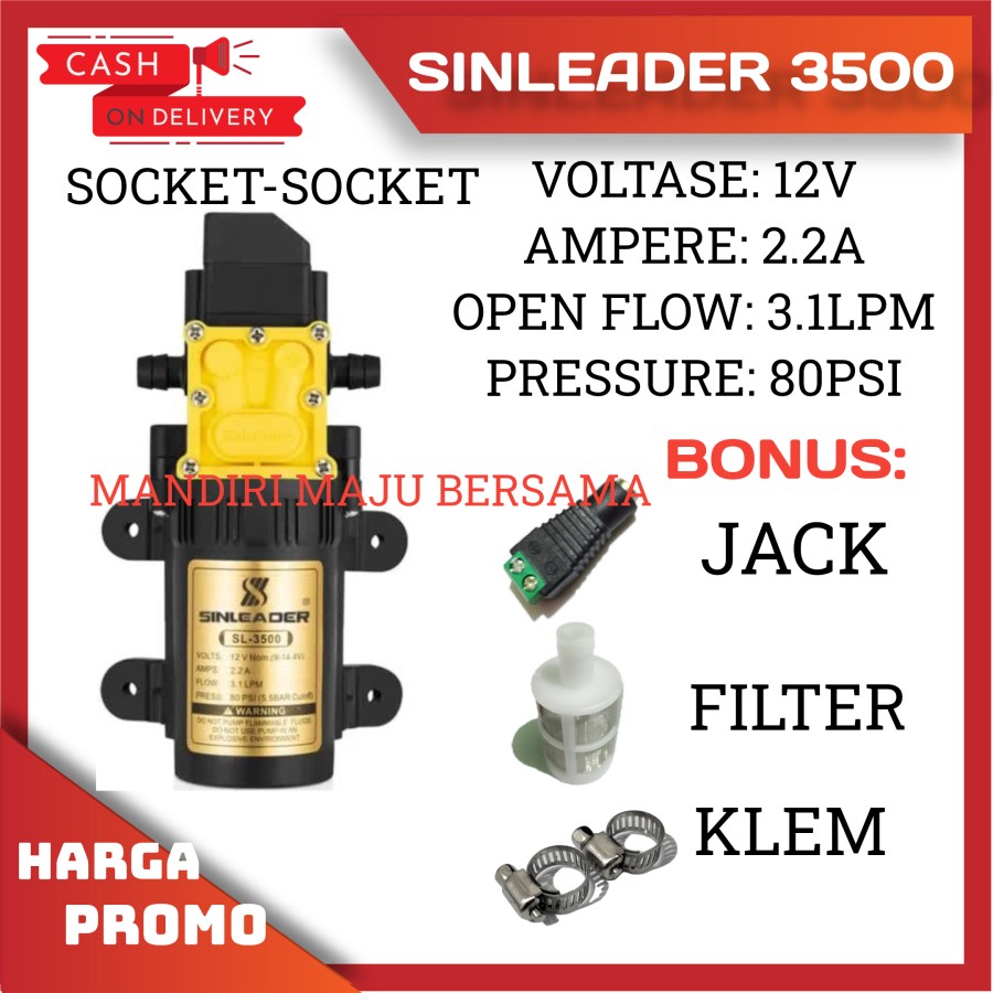 POMPA DC 12V SINLEADER 80 PSI ORIGINAL / POMPA SPRAYER STEAM PORTABLE ...