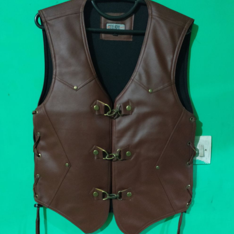 jaket kulit rompi leather brown /NMAX/PCX/ADV/ROMPI kulit /jaket rompi ...