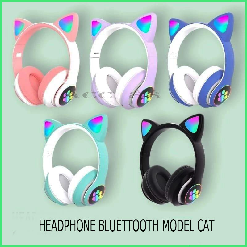 Headset Kucing LED TWS Bluetooth 5.0 Headphone Extra Bass | Lazada ...