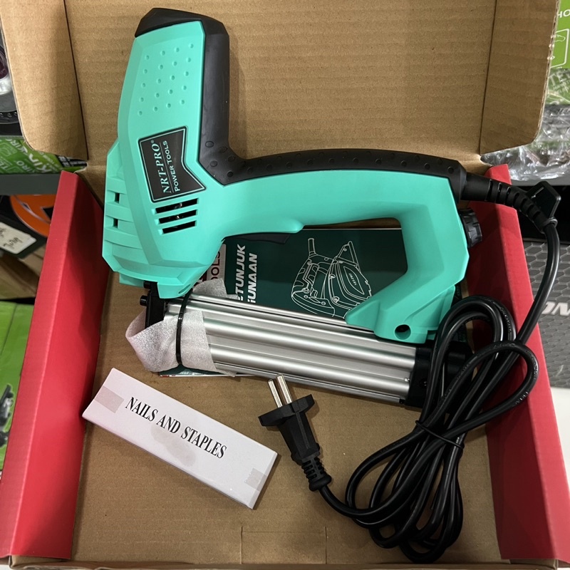 STAPLES TEMBAK LISTRIK NRT PRO F304E ELECTRIC NAILER MESIN PAKU TEMBAK STAPLER GUN TACKER ...