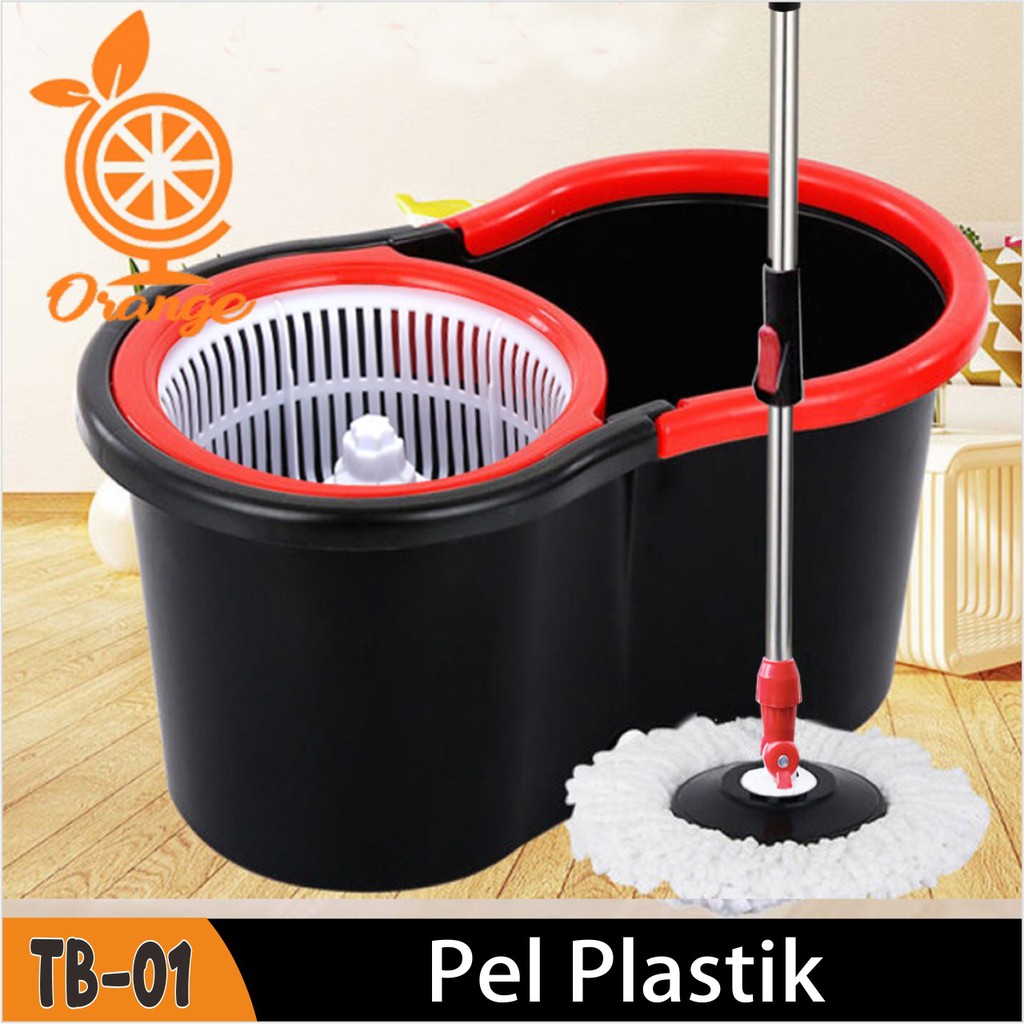 Alat Pel Lantai Ultra Pel putar serbaguna spin mop 2 kain pel plastik ...